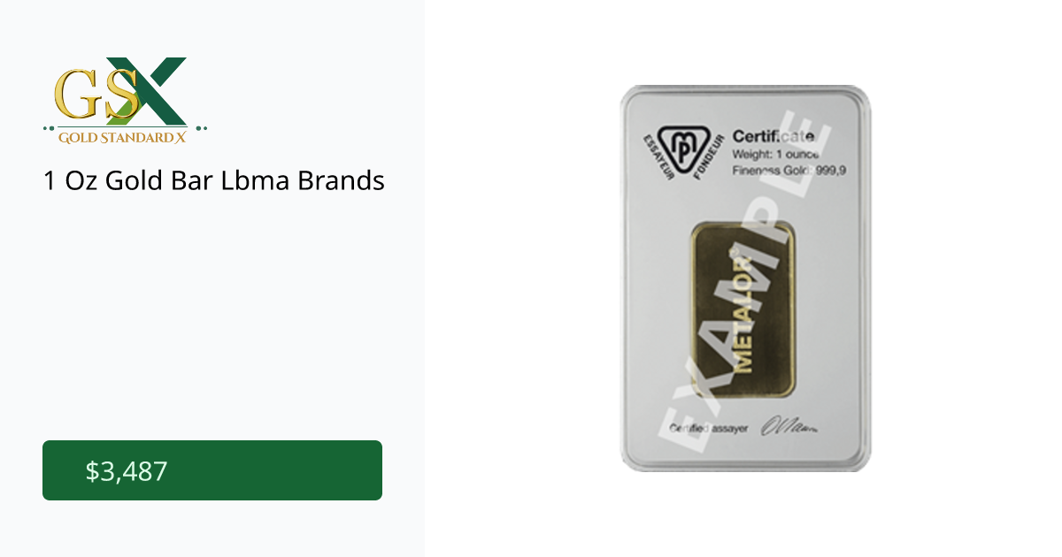 1 Oz Gold Bar Lbma Brands | GoldStandardX