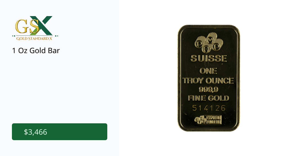 1 Oz Gold Bar | GoldStandardX