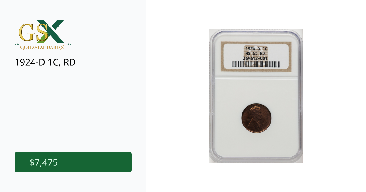 1924-D 1C, RD | GoldStandardX