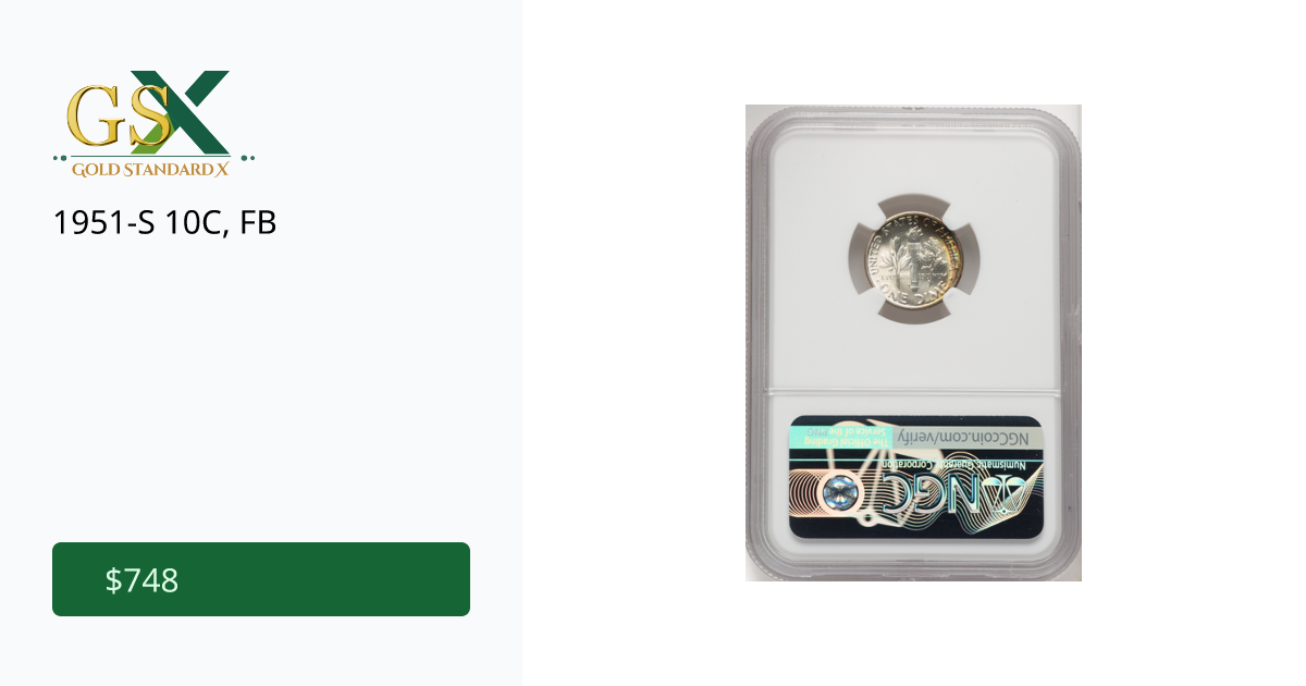 1951-S 10C, FB | GoldStandardX