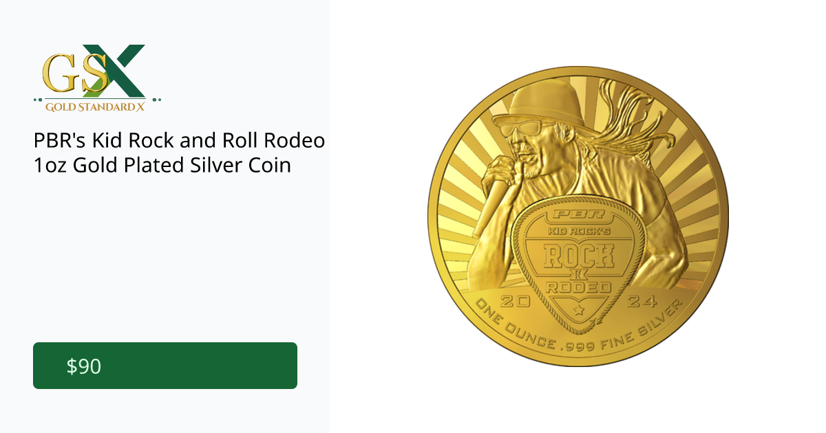 PBR's Kid Rock and Roll Rodeo 1oz Gold Plated Silver Coin | GoldStandardX